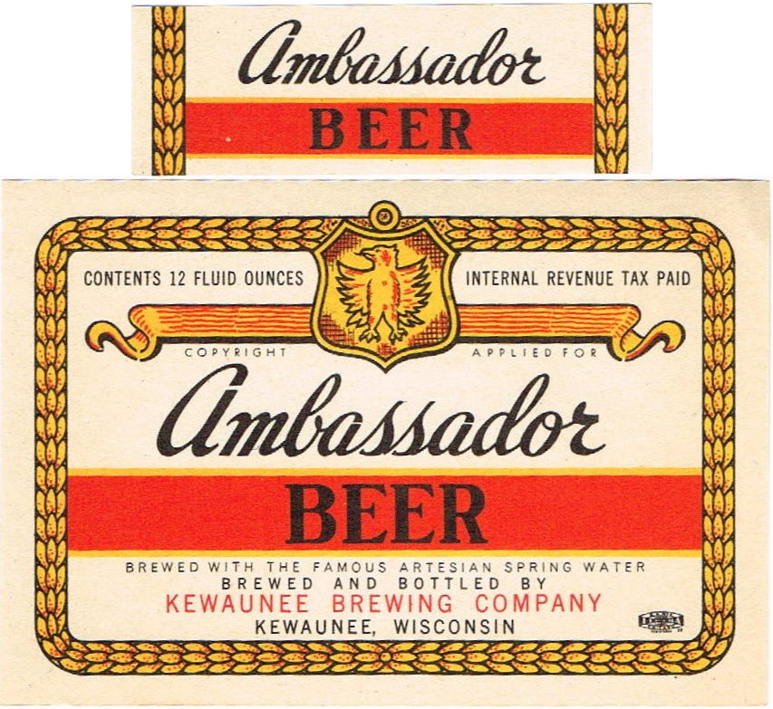 Item #81600 1940 Ambassador Beer Label WI206-09
