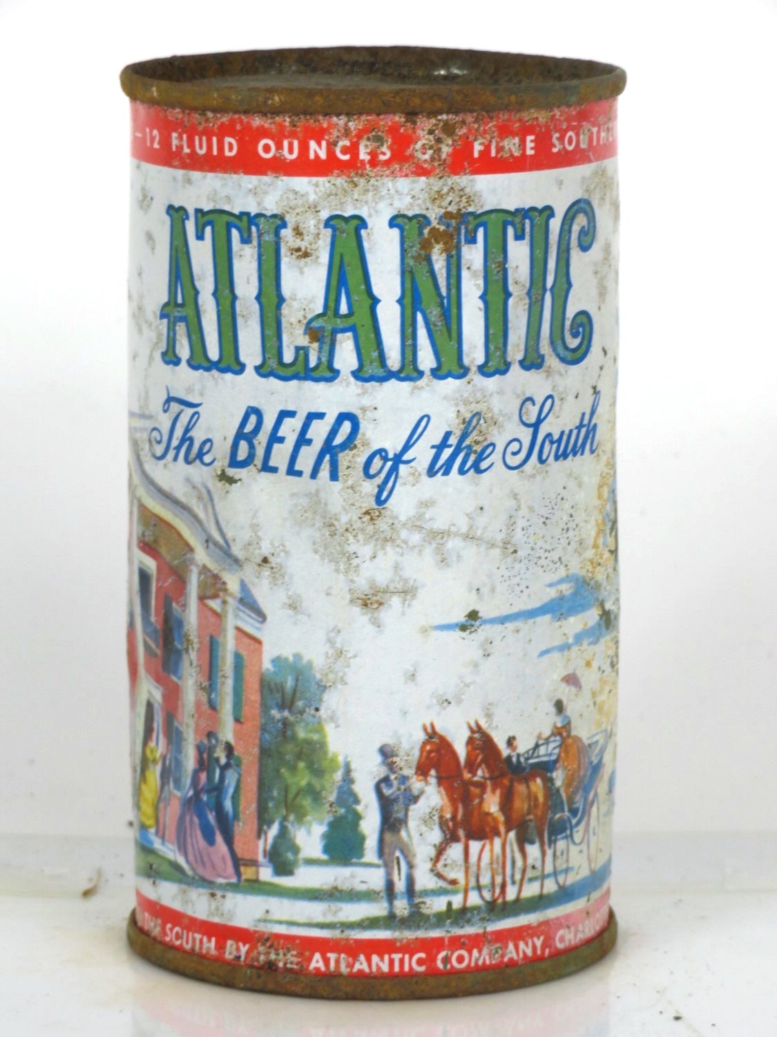 Item #20493 1952 Atlantic Beer "Plantation Scene" Flat Top Can 32-16