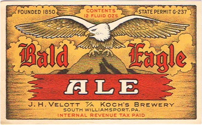 Item #108277 1937 Bald Eagle Ale Label PA127-06