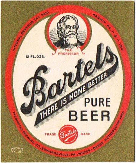 Item #92327 1948 Bartels Pure Beer Label PA122-01