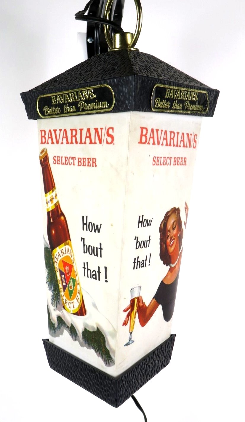 Item #22633 1959 Bavarian's Select Beer Hanging Light Sign