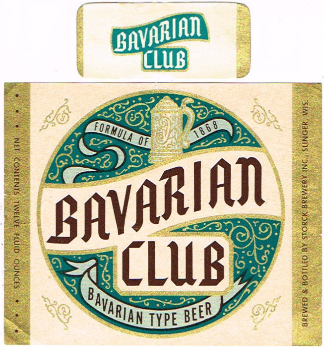Item #8550 1950 Bavarian Club Beer Label