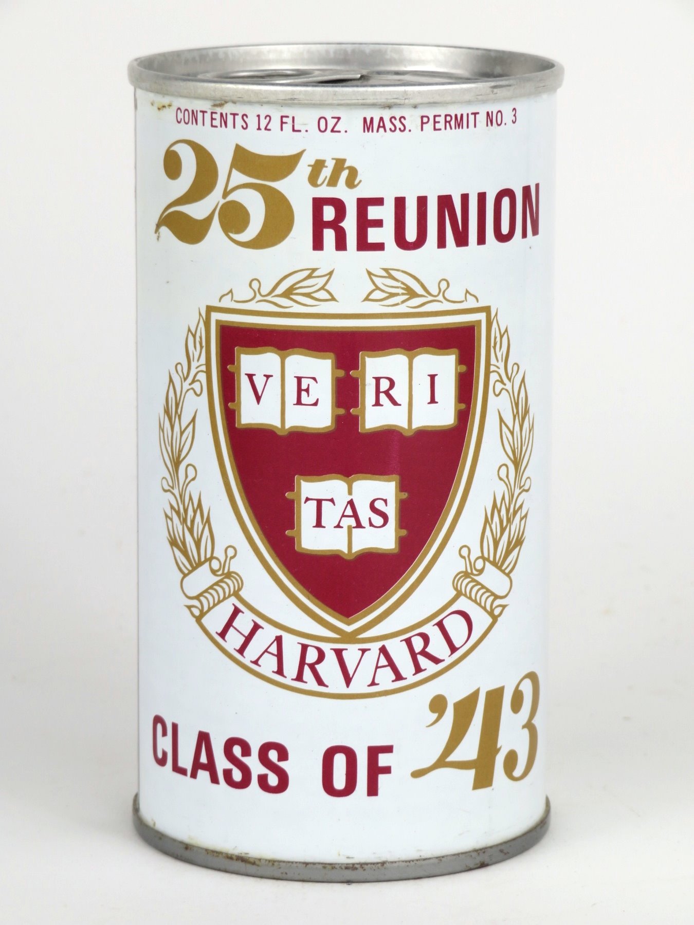 Item #28576 1968 Black Label Harvard 1943 Tab Top Can T216-08