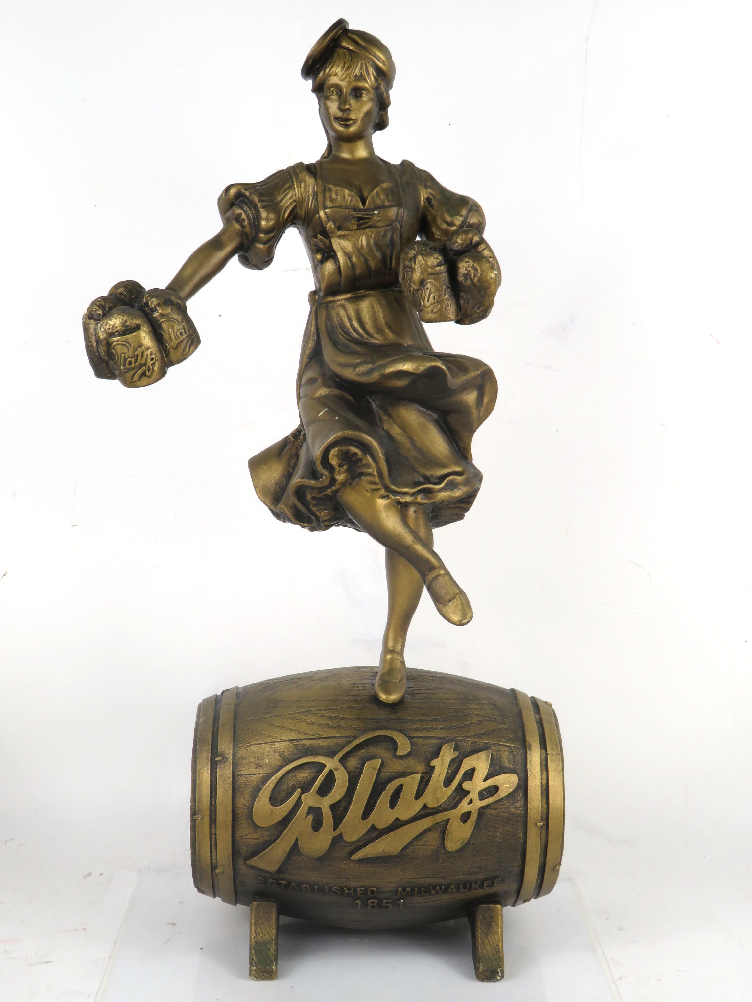 Item #98231 1986 Blatz Valerie Statue Backbar Sign