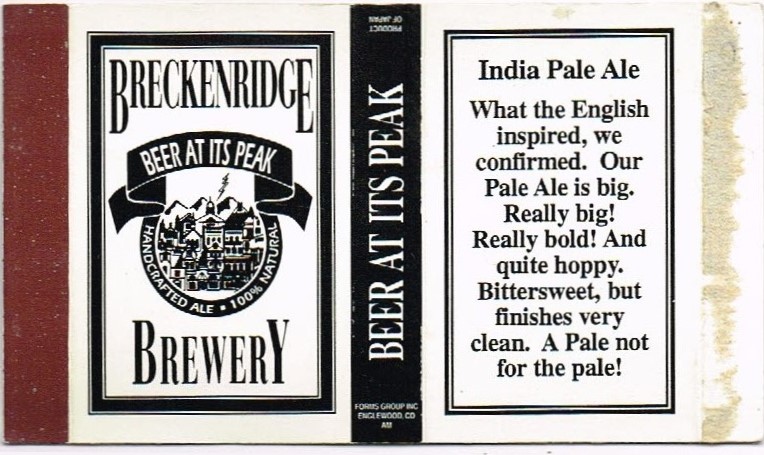 Item #39113 1990 Breckenridge Beers Matchcover CO-BRECK-BOX-1