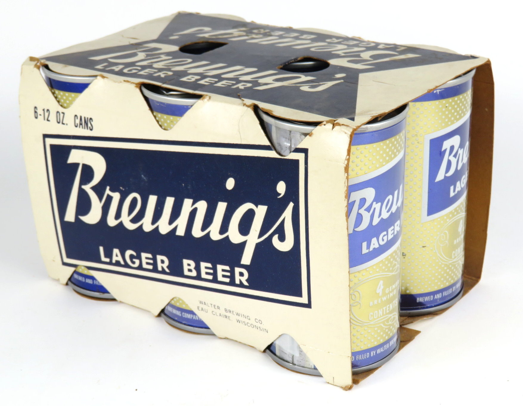 Item #34272 1971 Breunig's Lager Beer Six Pack Six-pack Holder T45-16