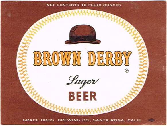 Item #91431 1965 Brown Derby Lager Beer Label