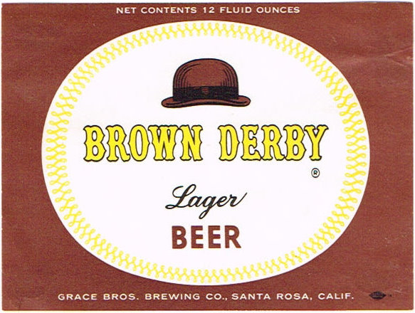 Item #91432 1965 Brown Derby Lager Beer Label