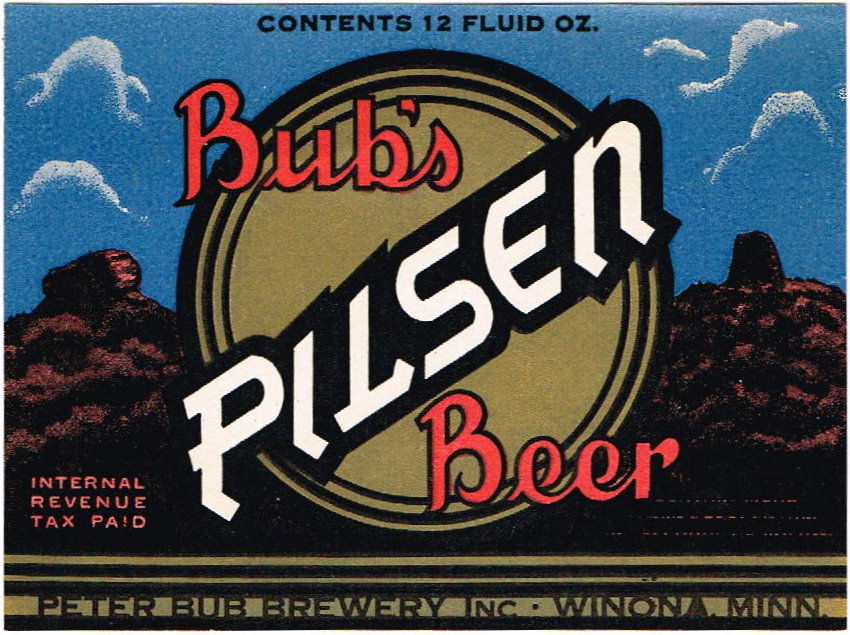 Item #13919 1940 Bub's Pilsen Beer Label CS105-10