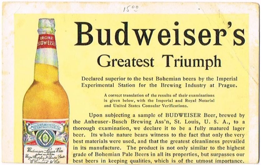 Item #102287 1903 Budweiser's Greatest Triumph Trade Card