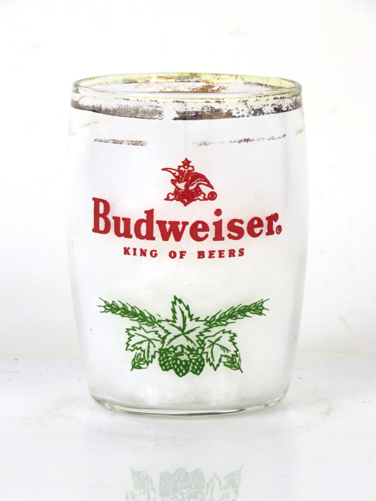 Item #85524 1950 Budweiser Beer Barrel Glass MO-AB-9