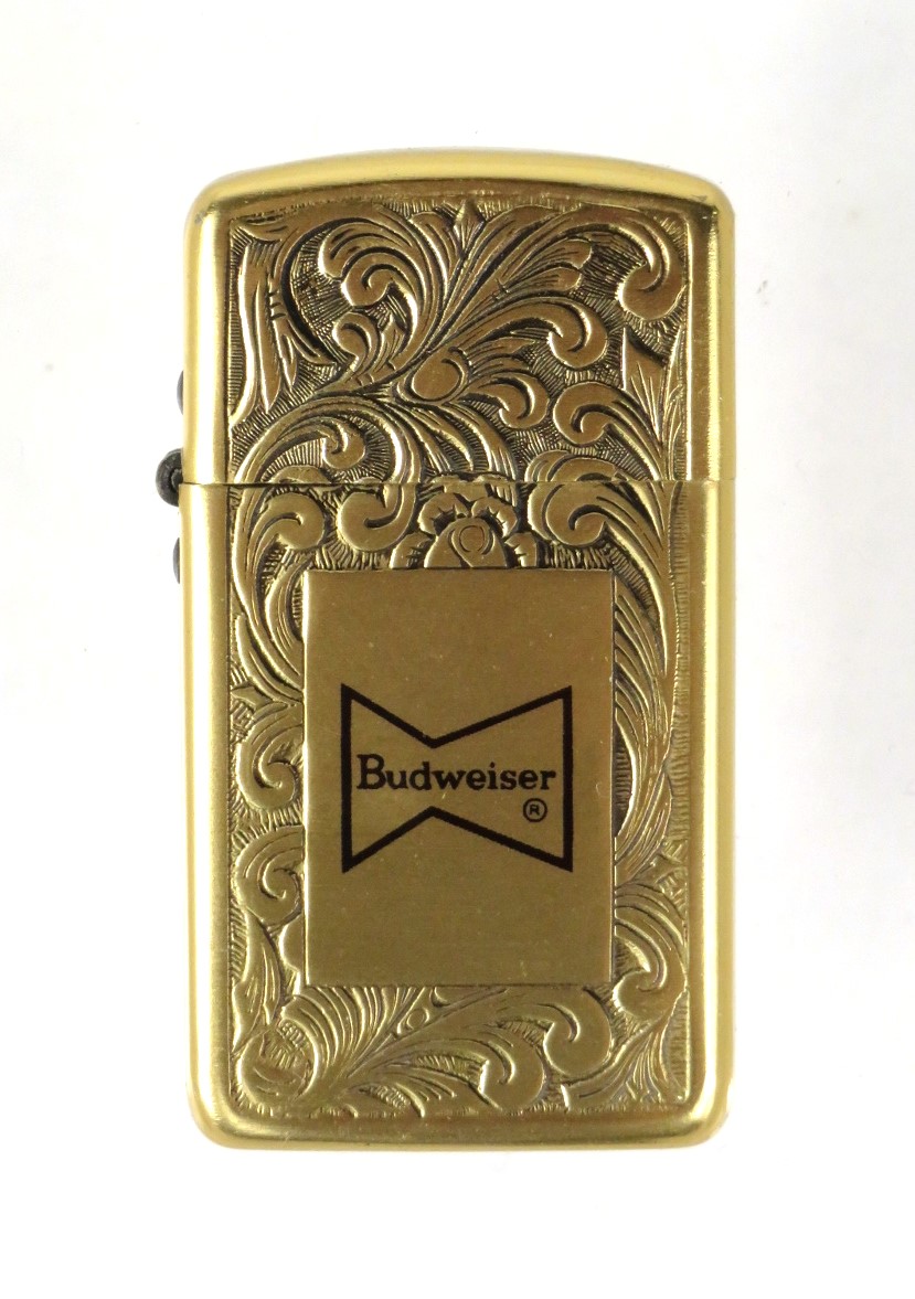 Item #7523 1970 Budweiser Beer Gold Tone Park Lighter