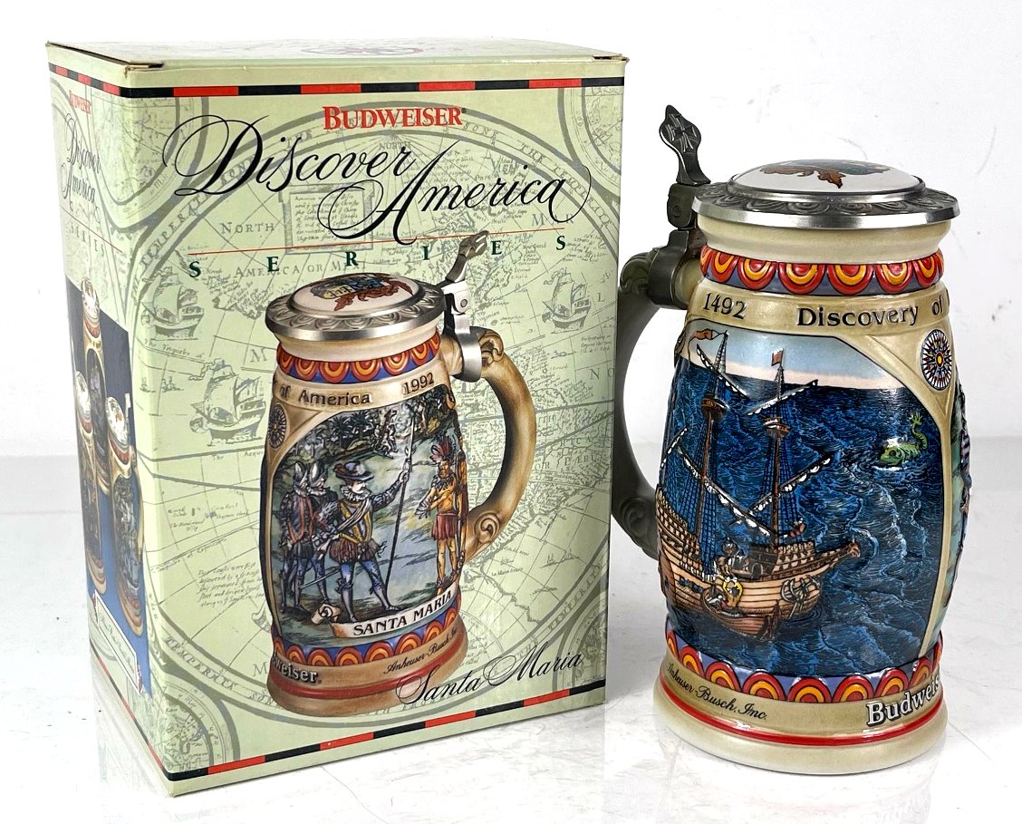 Item #36999 1992 Budweiser Discover America "Santa Maria" Stein CS138