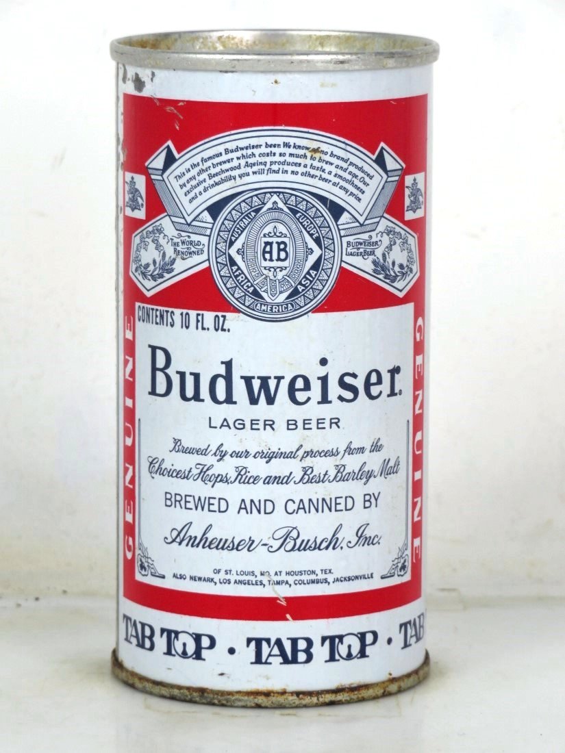 Item #72209 1969 Budweiser Lager Beer Tab Top Can T49-29.1