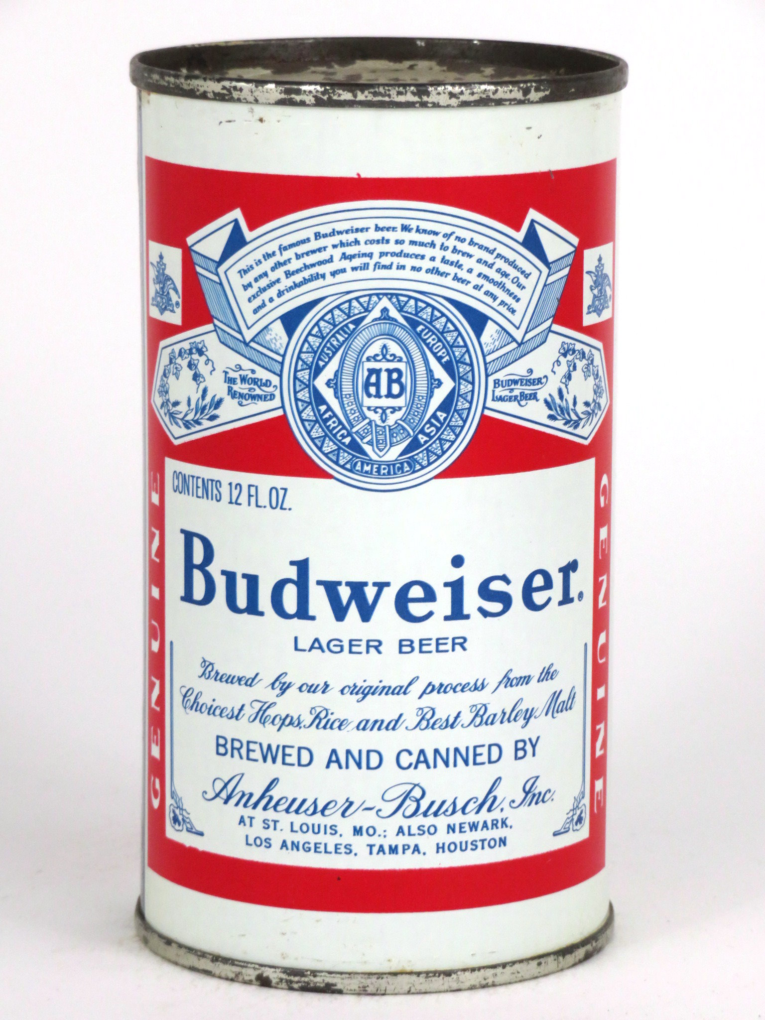 Item #8004 1966 Budweiser Lager Beer Flat Top Can 44-22