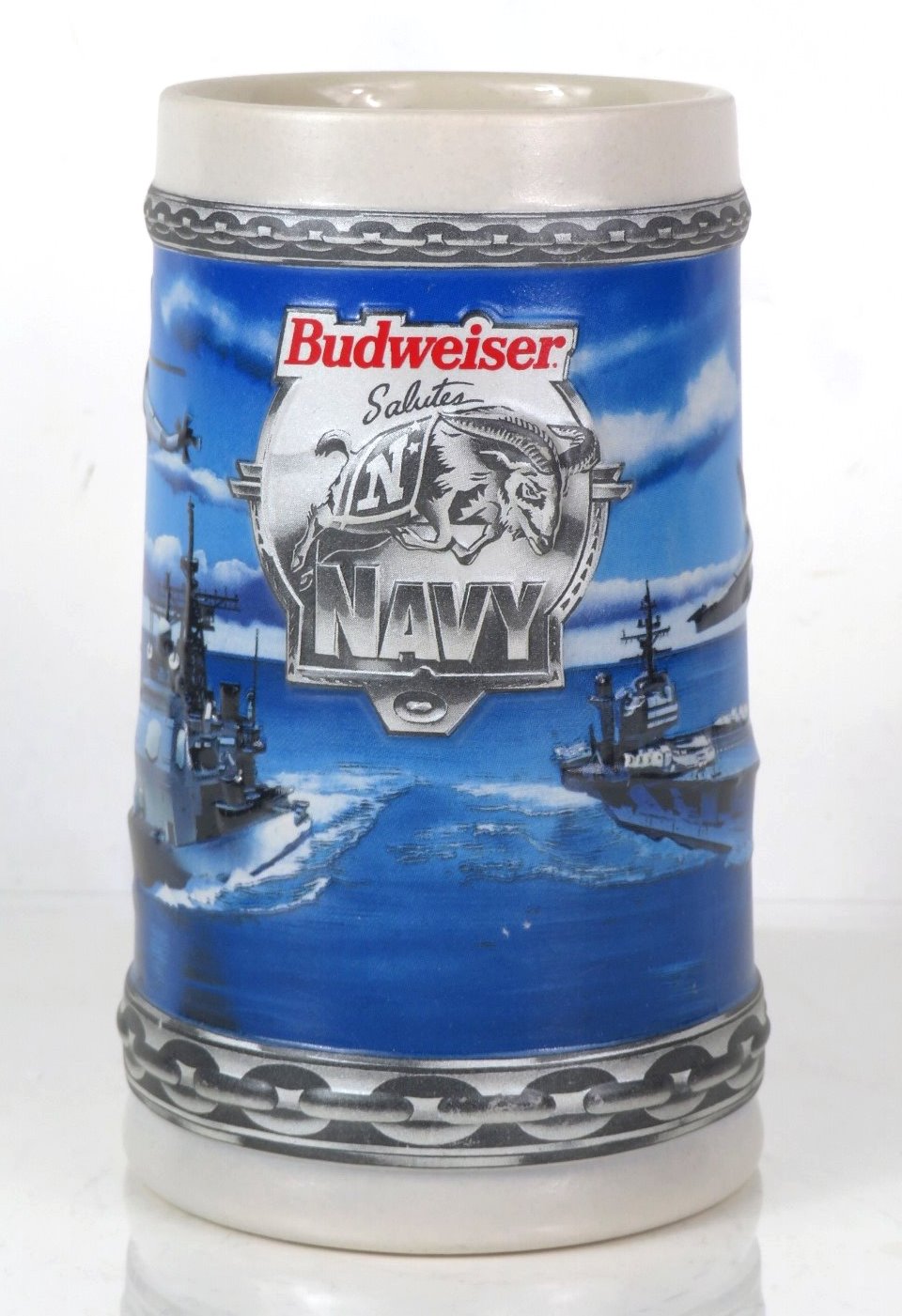 Item #47176 1995 Budweiser Salutes The US Navy Stein CS243