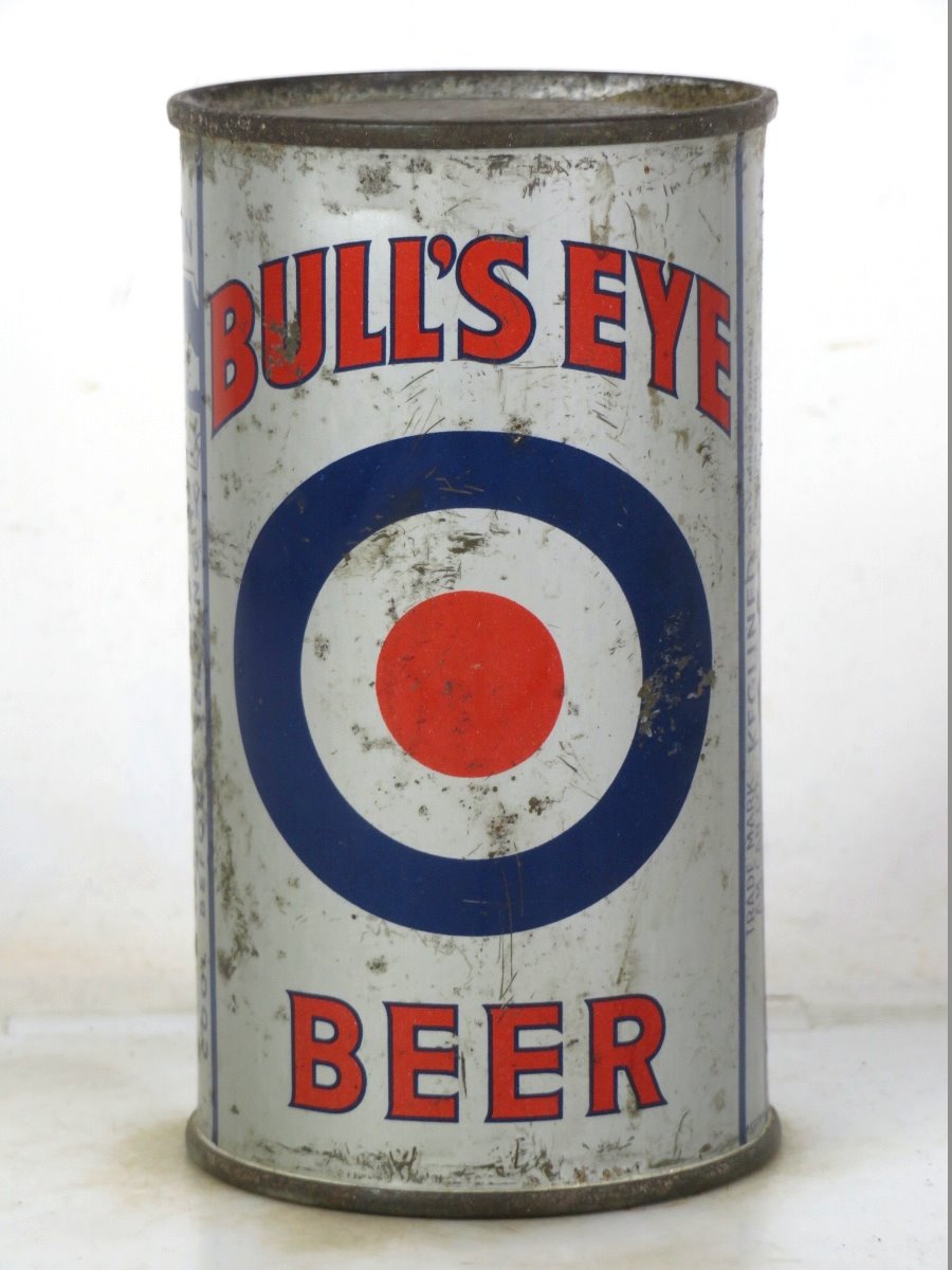 Item #97233 1938 Bulls Eye Beer Flat Top Can OI-168