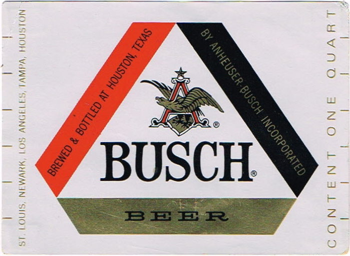 Item #92365 1966 Busch Beer (test) Label