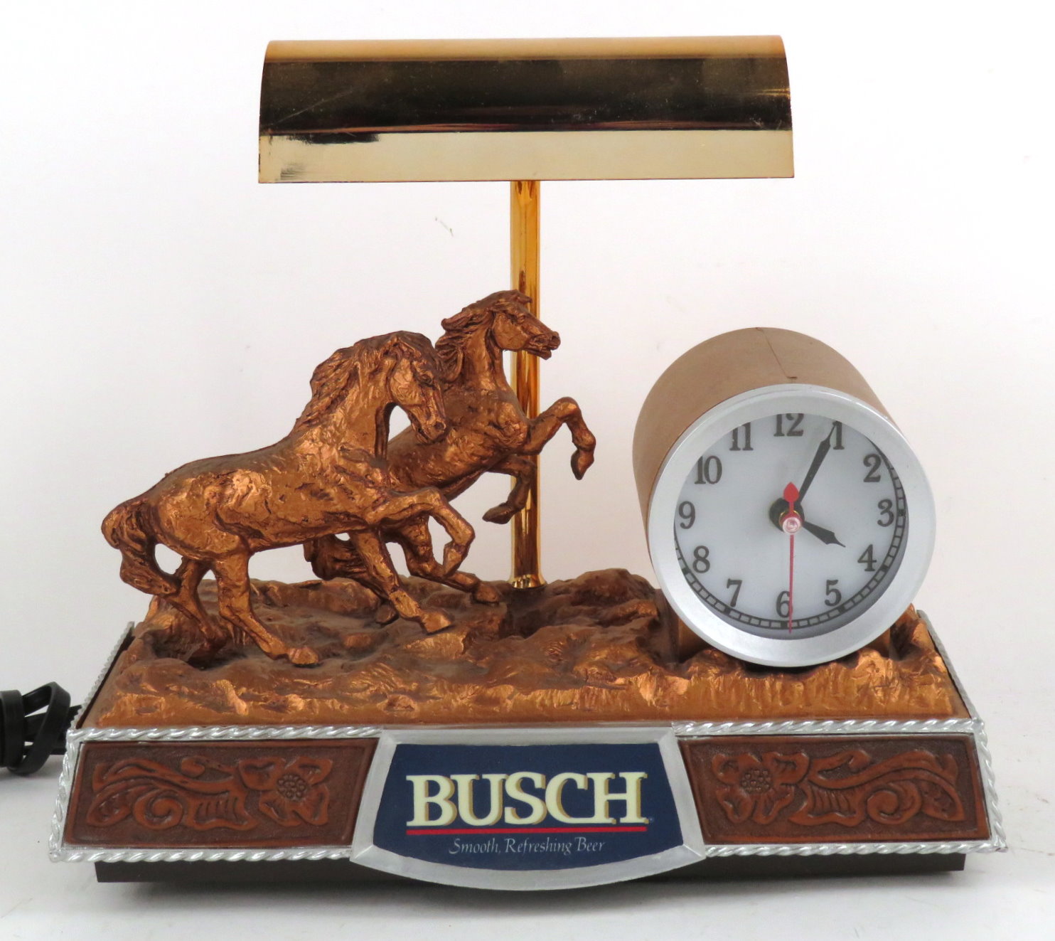 Item #95605 1986 Busch Beer Western Theme Register Clock Mixed Media Sign