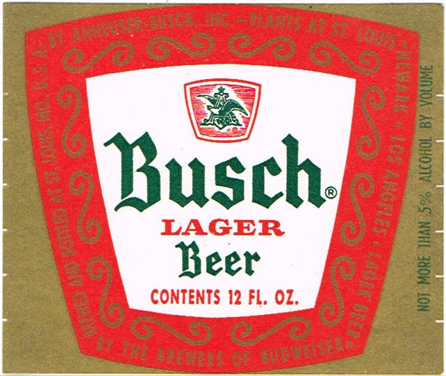 Item #31661 1954 Busch Lager Beer Label