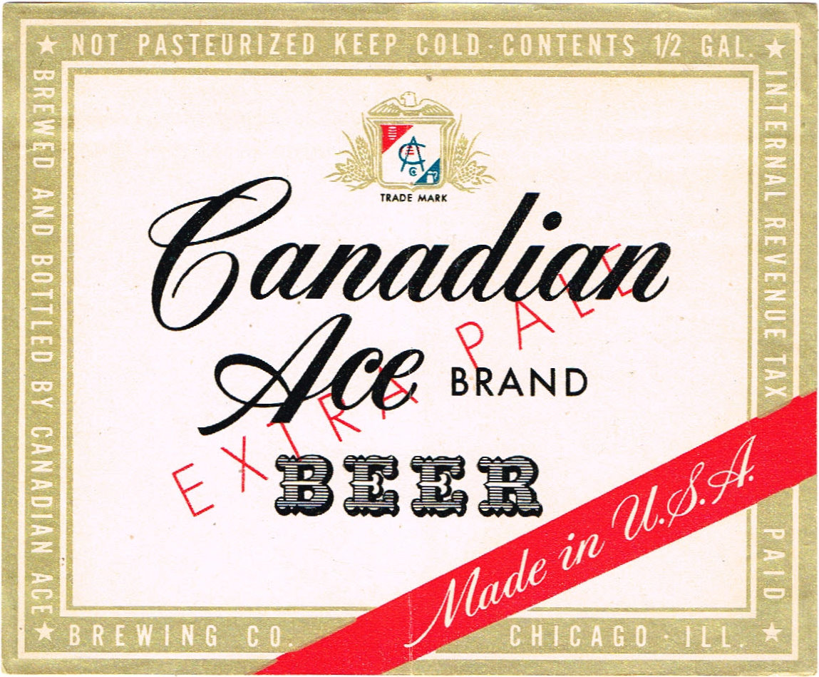 Item #36804 1948 Canadian Ace Beer Label IL20-18