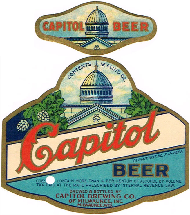 Item #28012 1933 Capitol Beer Label WI290-02