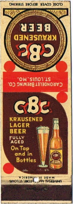 Item #24498 1937 CBC Kräusening Beer Matchcover MO-CBC-2