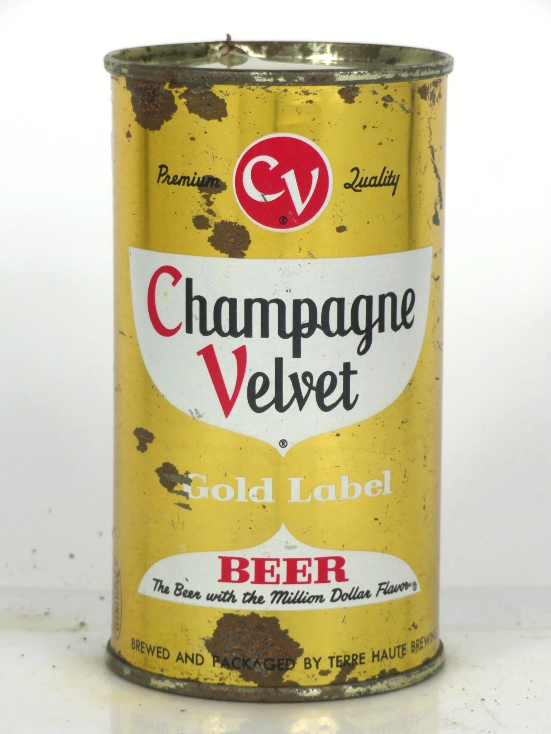 Item #11004 1955 Champagne Velvet Gold Label Beer (Gold) Flat Top Can ...
