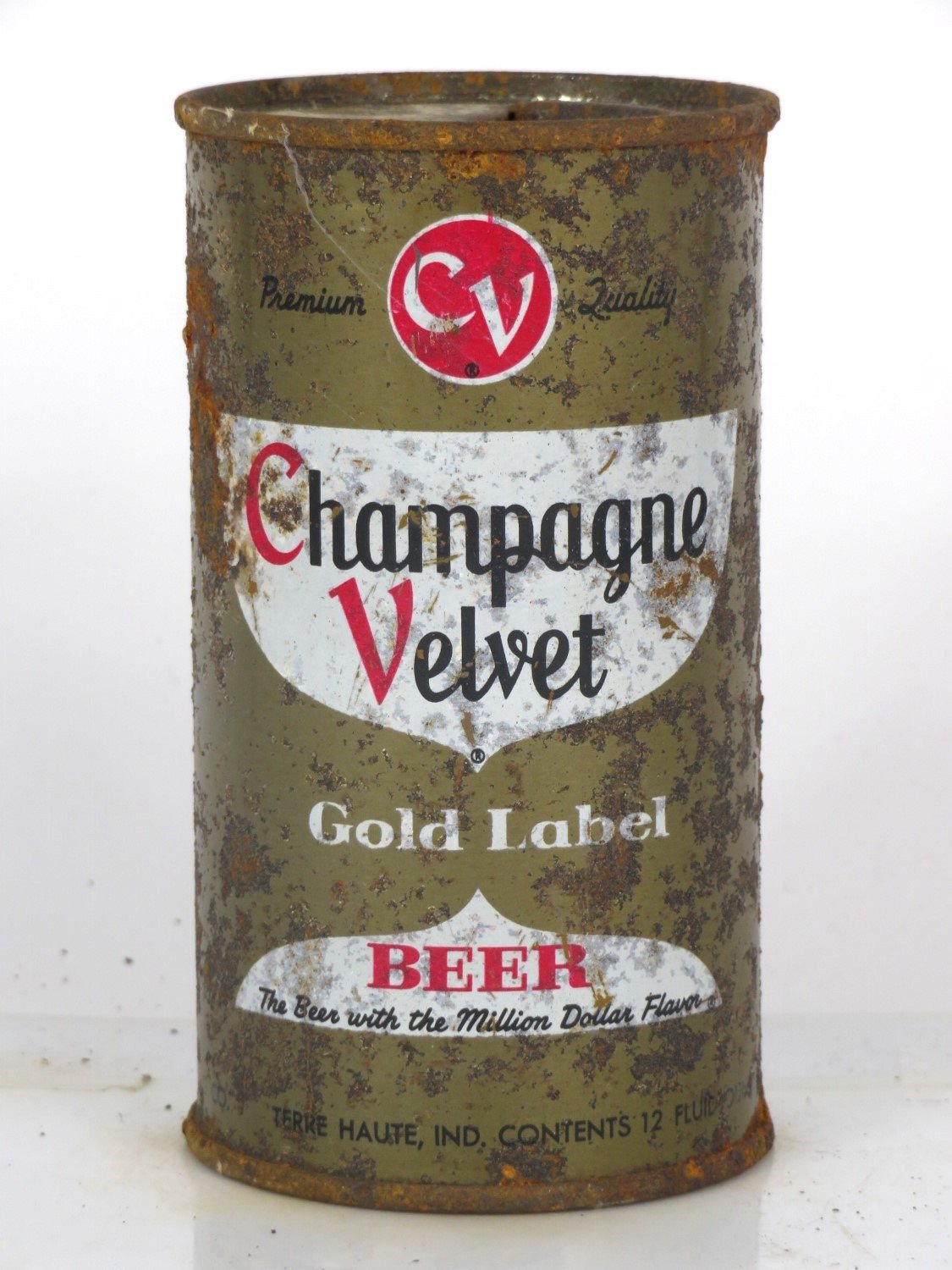 Item #11005 1955 Champagne Velvet Gold Label Beer (Gold) Flat Top Can ...