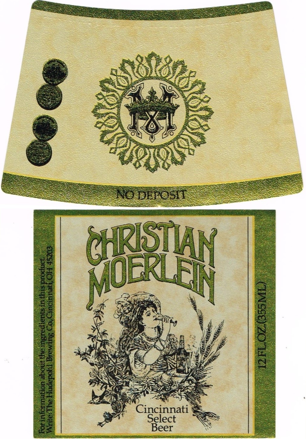 Item #110281 1995 Christian Moerlein Beer Label