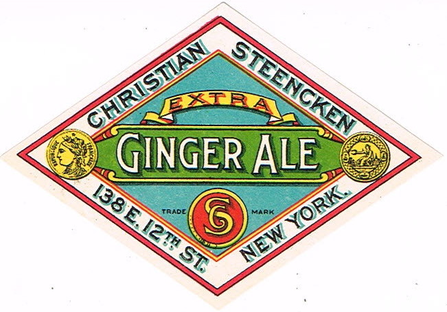 Item #100752 1880 Christian Seenken Ginger Ale New York Label