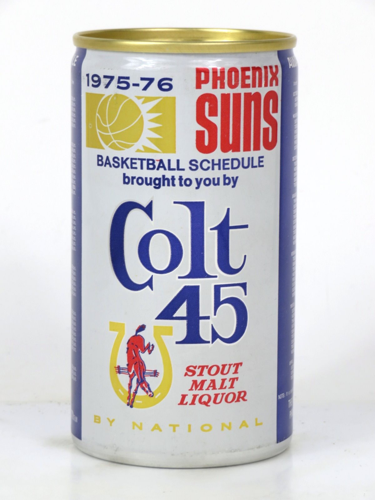 Item #17972 1975 Colt 45 Stout Malt Liquor Suns Basketball Tab Top Can ...