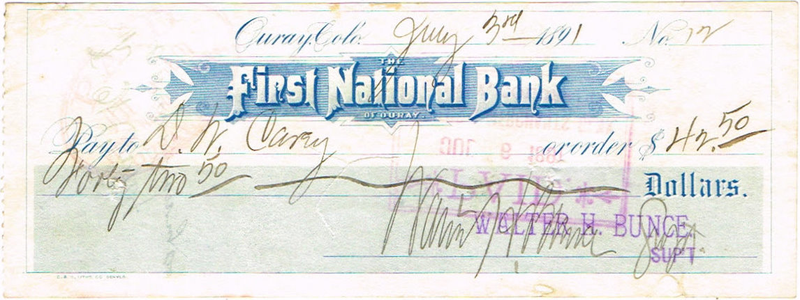 Item #92108 1891 Company Check Letterhead