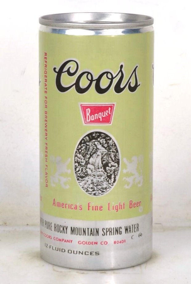 Item #96725 1975 Coors Banquet Beer "Button Top" Can Tab Top Can