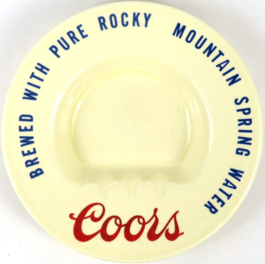 Item #97185 1968 Coors Beer (No Lion) Ceramic Ashtray