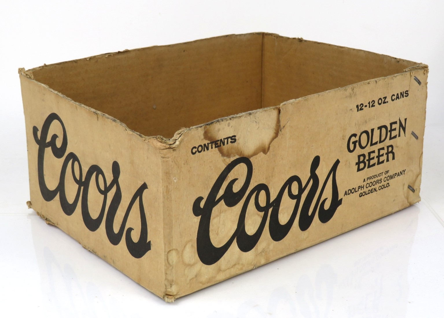 Item #111739 1938 Coors Golden Beer 12-Pack Can Box Case Box