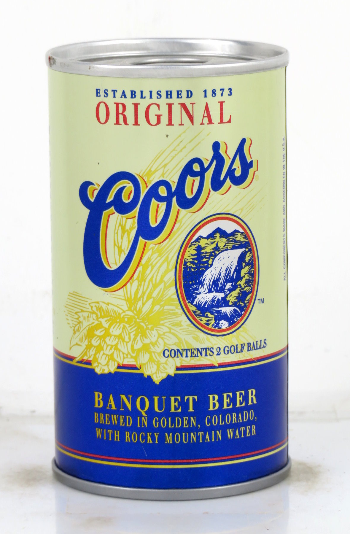 Item #96709 1998 Coors Original Beer Golf Ball Can Tab Top Can