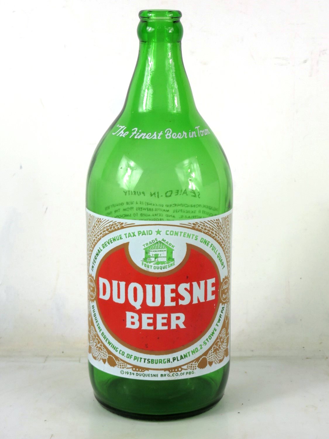 Item #18356 1940 Duquesne Beer ACL Bottle