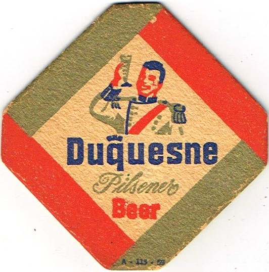 Item #2244 1958 Duquesne Pilsener/Silver Top Beer Coaster PA-DUQ-12