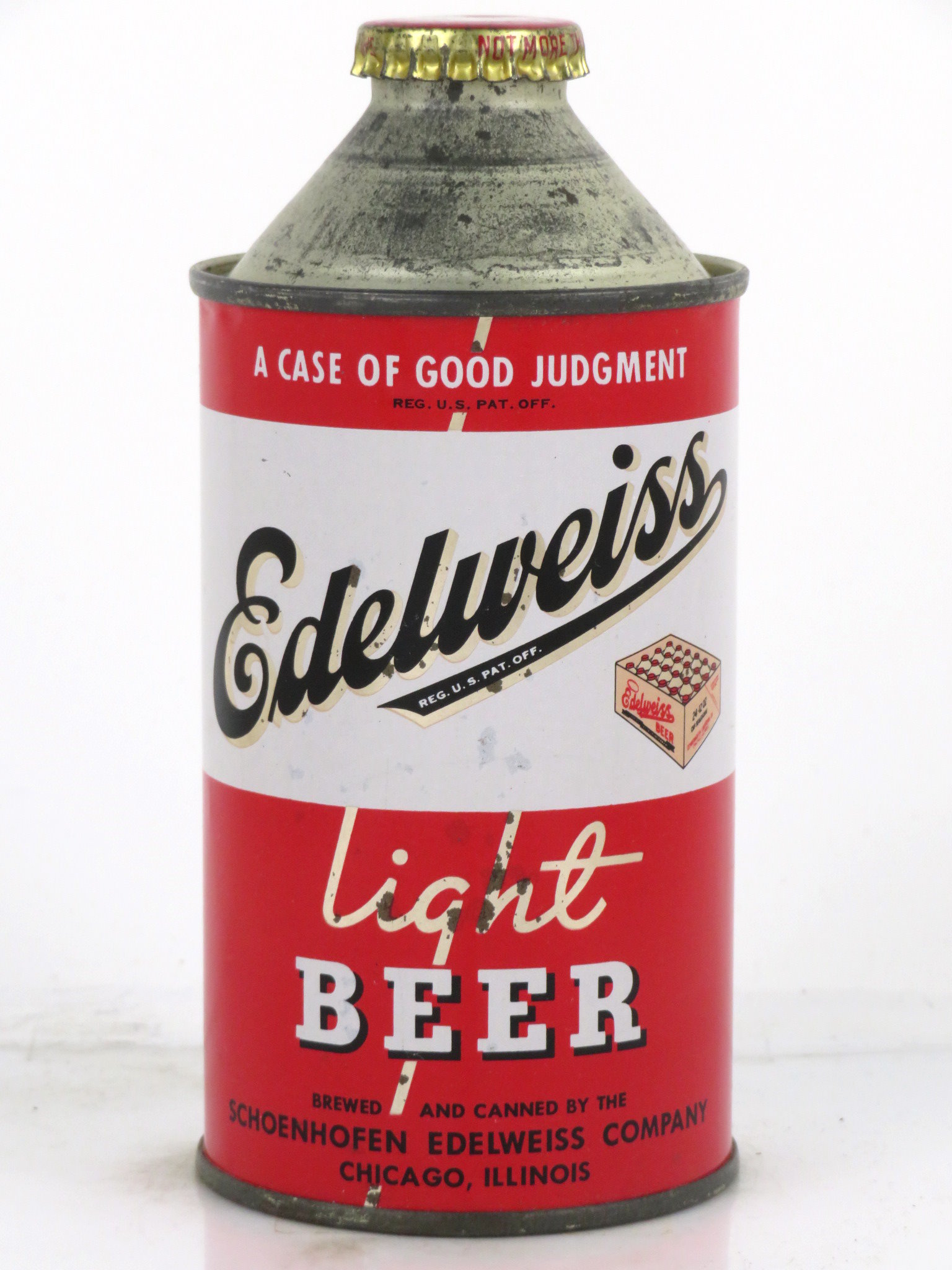 Item #12618 1951 Edelweiss Light Beer Cone Top Can 160-31.2a