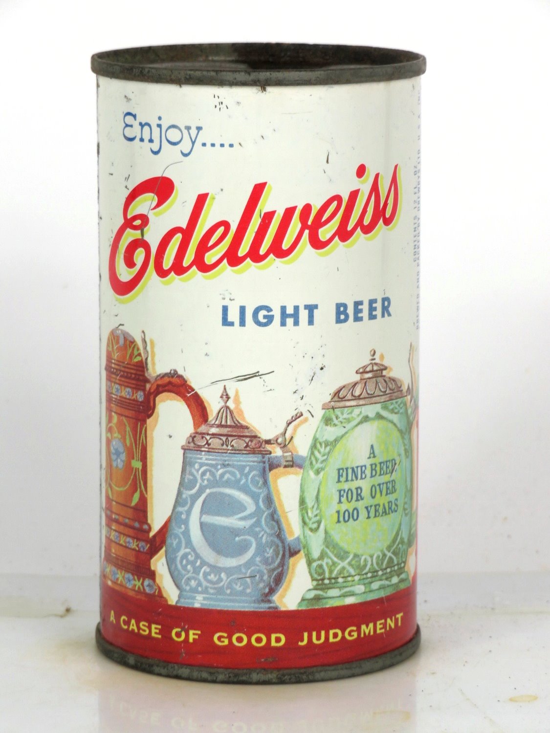Item #58633 1960 Edelweiss Light Beer Flat Top Can 59-12