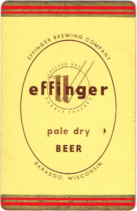 Item #15409 1947 Effinger Beer Deck Playing Card Deck