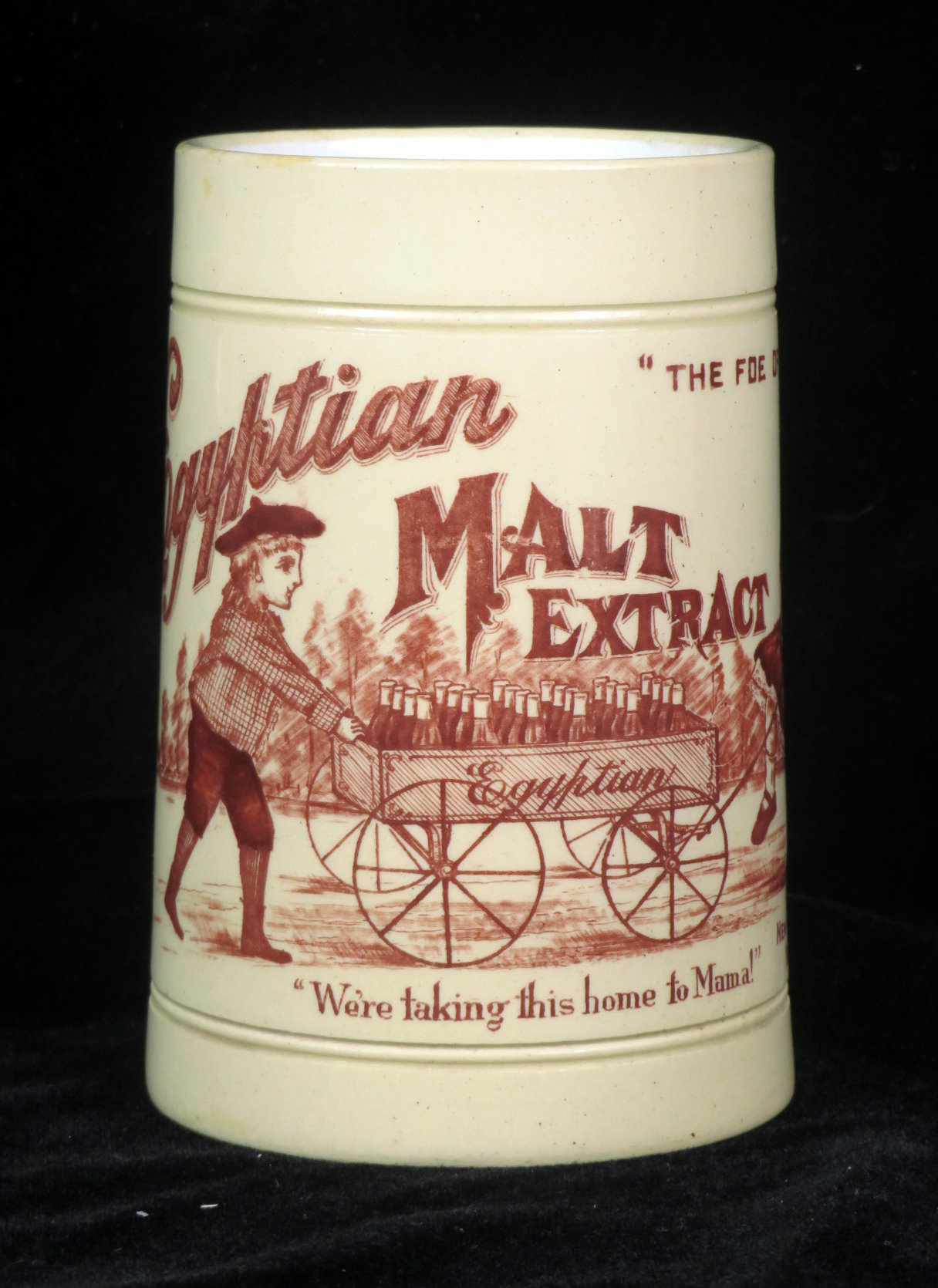 Item #599 1900 Egyptian Malt Extract Stein