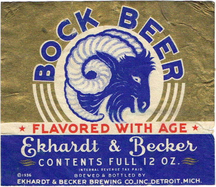 Item #100458 1936 Ekhardt & Becker Bock Beer Label CS42-23