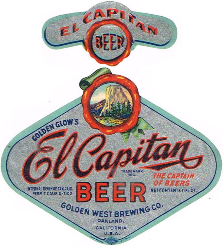 Item #91560 1935 El Capitan Beer Label WS26-07