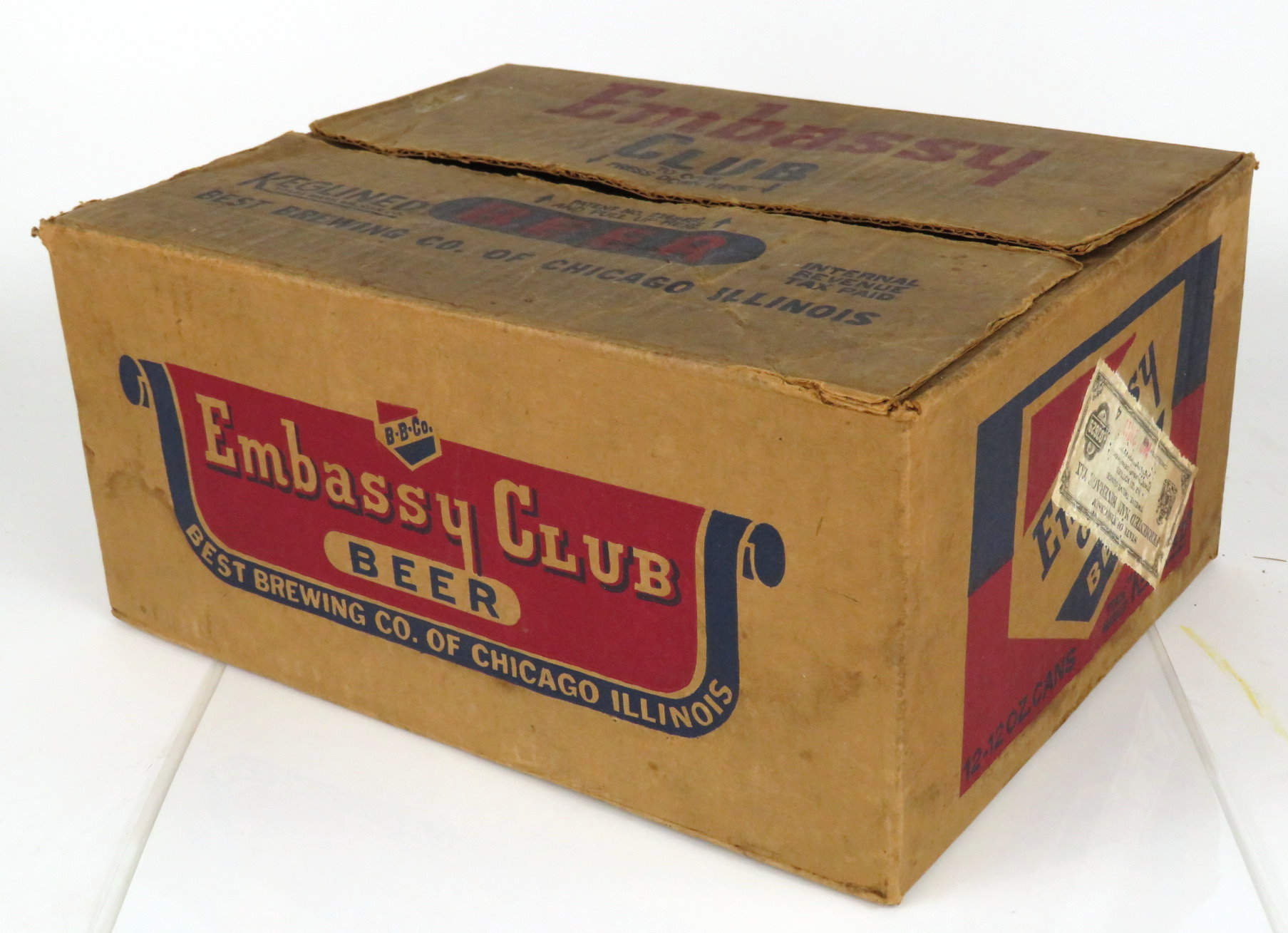 Item #94931 1936 Embassy Club Beer 12-pack 12oz Can Box Container