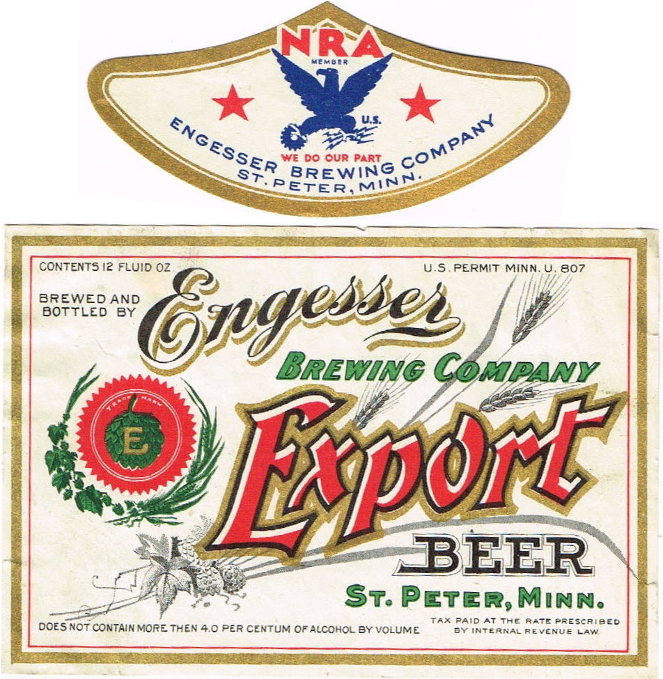 Item #100397 1933 Engesser Export Beer Dupe Label CS103-13
