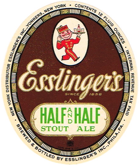 Item #70172 1947 Esslinger's Half & Half Label PA73-05
