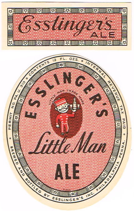 Item #38862 1935 Esslinger's Little Man Ale Label PA72-23