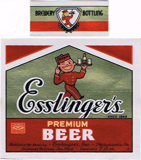 Item #70215 1950 Esslinger's Premium Beer Label PA72-14